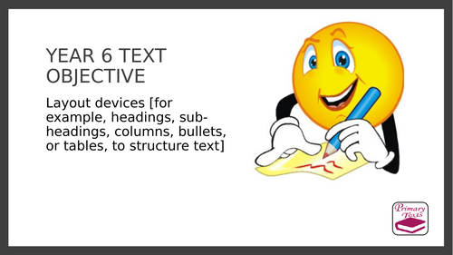 Year 6 Layout Devices: PPT Lesson and Assessment | Teaching Resources Year 6 Layout Devices: PPT Lesson and Assessment | Teaching Resources