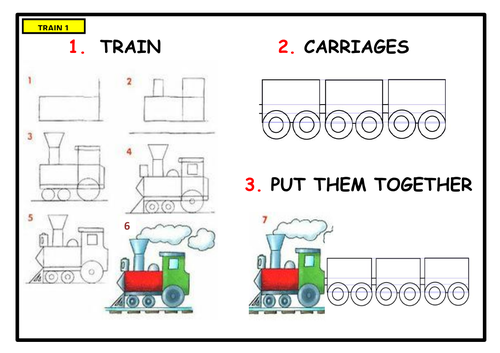 How To Draw A Train For Kids Step By Step