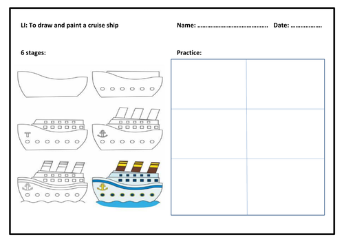 Draw and Paint a CRUISE SHIP | Teaching Resources