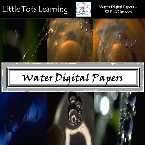 Water Texture Digital Papers - Commercial Use - Pack 2 | Teaching Resources