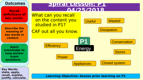 Physics P1 Energy Revision Independent Graded Activity | Teaching Resources