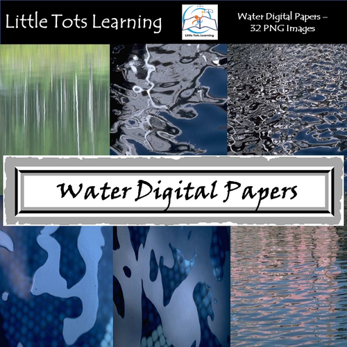 Water Texture Digital Papers - Commercial Use - Pack 8 | Teaching Resources