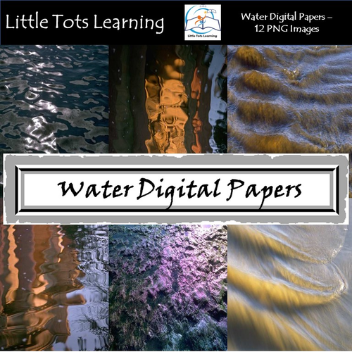 Water Texture Digital Papers - Commercial Use - Pack 10 | Teaching ...