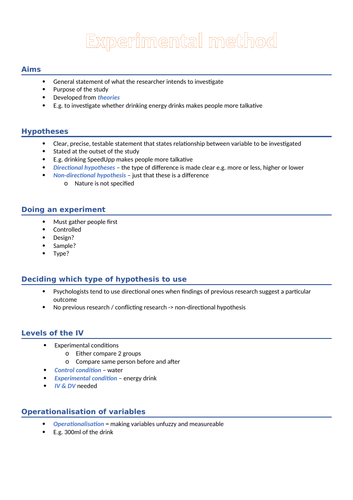 Revision posters for AQA AS Psychology - Research Methods | Teaching ...