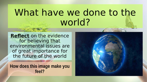 PSHE / RS unit of work - Environment (inc. creation, dominion and ...