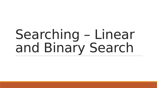 Linear and Binary Search Lesson | Teaching Resources Linear and Binary Search Lesson | Teaching Resources