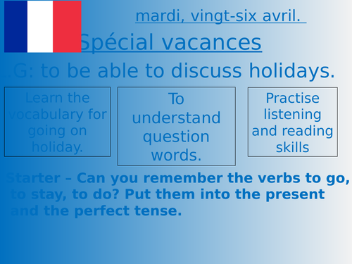 French Studio 3 Rouge module 4 unit 1 Question de vacances | Teaching ...