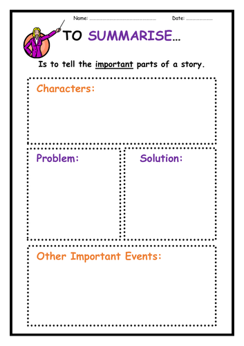 Summarising a Text - Worksheet | Teaching Resources