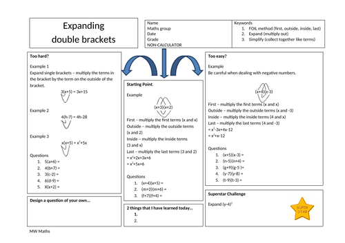 Best differentiation - Expanding double brackets | Teaching Resources