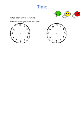 Time put the time on the clock | Teaching Resources