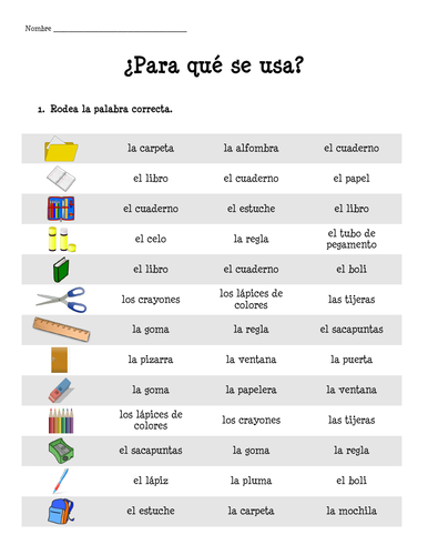 En La Clase De Espanol Worksheet