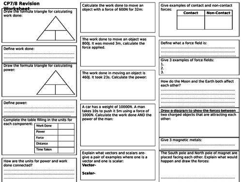 Edexcel CP7/8 Revision Worksheet | Teaching Resources