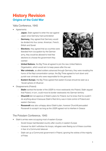 CAMBRIDGE IGCSE History - Cold War notes | Teaching Resources CAMBRIDGE IGCSE History - Cold War notes | Teaching Resources