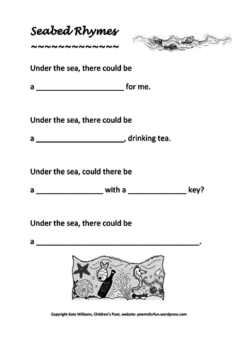'Seabed Rhymes' - fun rhyming couplet frames, KS2 by katewilliams ...