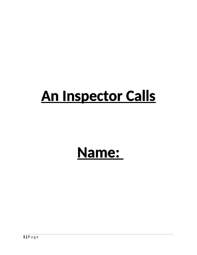 GCSE English Literature Paper 2 Revision - An Inspector Calls Revision ...