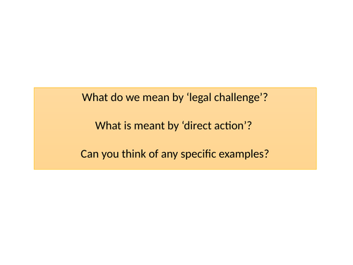 From Legal Challenge to Direct Action | Teaching Resources