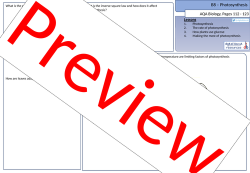 New AQA (2016) Biology B8 Photosynthesis - Revision Sheet | Teaching ... New AQA (2016) Biology B8 Photosynthesis - Revision Sheet | Teaching ...