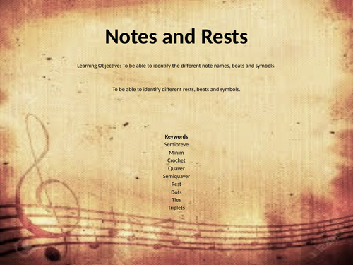 Types of notes and rests | Teaching Resources