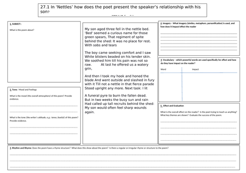 Outstanding AQA Unseen Poetry- Practise Lesson | Teaching Resources