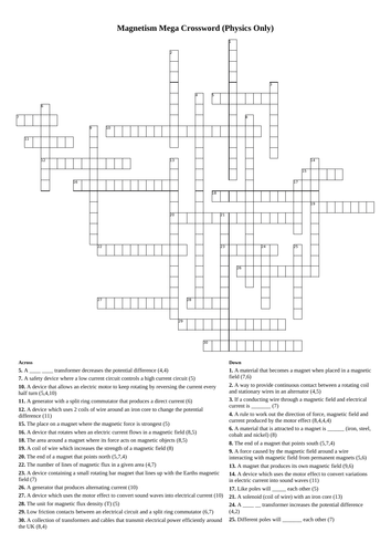 AQA Physics Magnetism Revision Crossword | Teaching Resources
