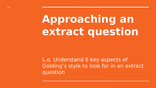 6 steps to approach extract question Lord of the Flies | Teaching Resources