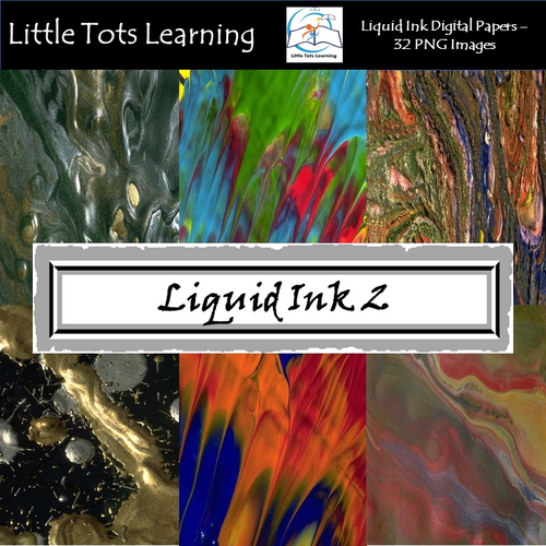 Liquid Ink Digital Papers - Liquid Ink Backgrounds - Set 2 | Teaching ...
