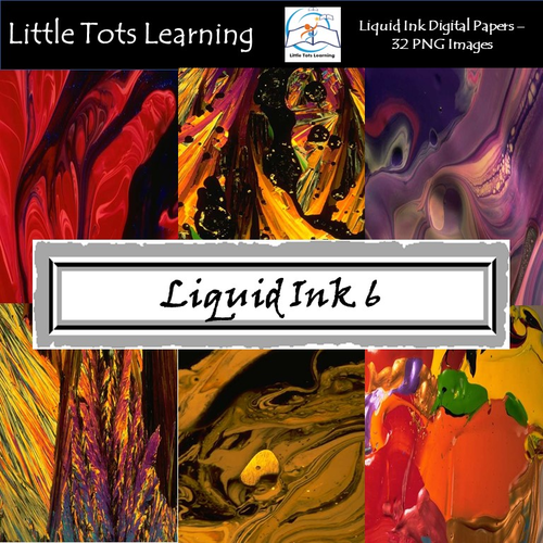 Liquid Ink Digital Papers - Liquid Ink Backgrounds - Set 6 | Teaching ...
