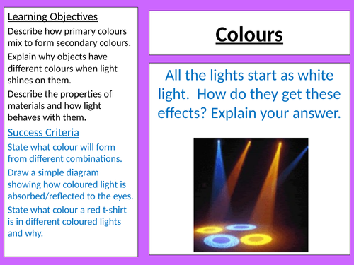 KS3 Physics - Colours | Teaching Resources