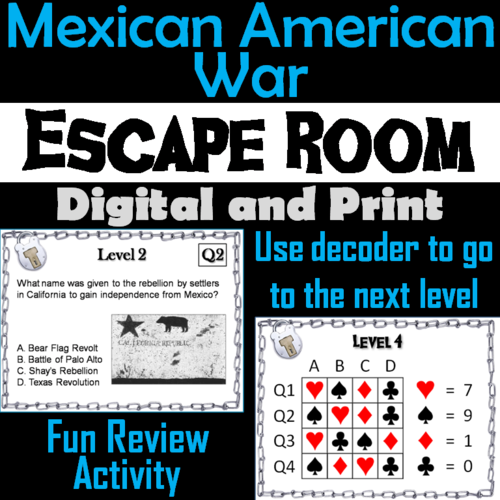 Mexican American War: Escape Room - Social Studies | Teaching Resources