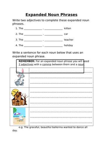 Expanded Noun Phrases | Teaching Resources Expanded Noun Phrases | Teaching Resources