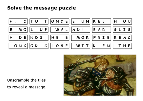 Solve the message puzzle about Agincourt | Teaching Resources