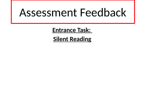 Reading Assessment Feedback | Teaching Resources