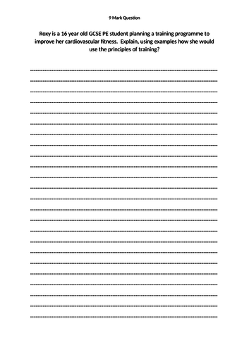 9 mark question (GCSE PE) | Teaching Resources