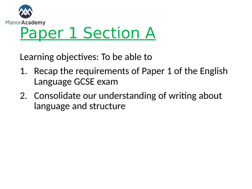 AQA Paper 1 Section A New GCSE (2015-2018) Revision/Overview Questions ...