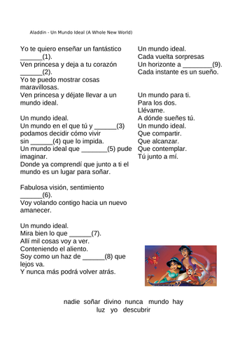 Un mundo ideal - Aladdin | Teaching Resources Un mundo ideal - Aladdin | Teaching Resources
