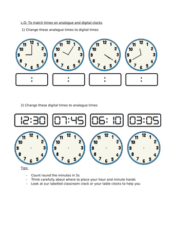 convert-analogue-time-to-digital-time-teaching-resources