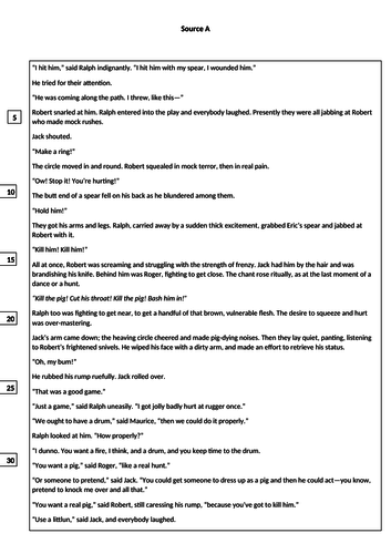 AQA Lord of the Flies Ch 7 | Teaching Resources
