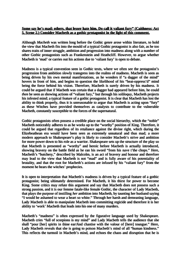 Macbeth Example Essay | Teaching Resources