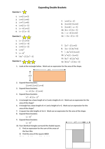 A2.6 Expanding two binomial expressions | Teaching Resources