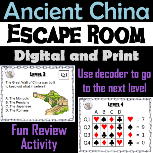 Ancient China: Escape Room - Social Studies | Teaching Resources
