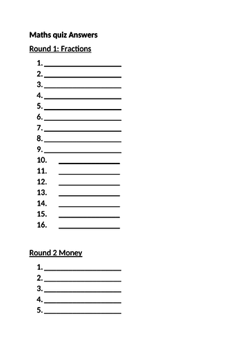 Year 6 Maths revision Quiz Reasoning questions from past SATs papers ...