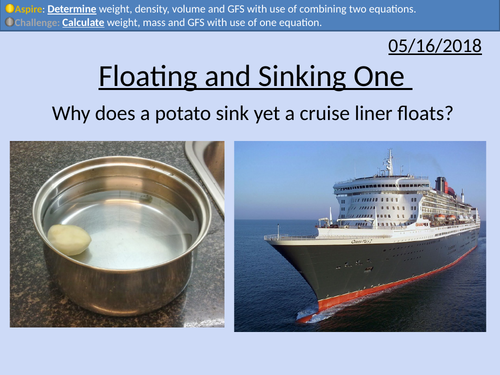 GCSE Physics: Floating and Sinking | Teaching Resources