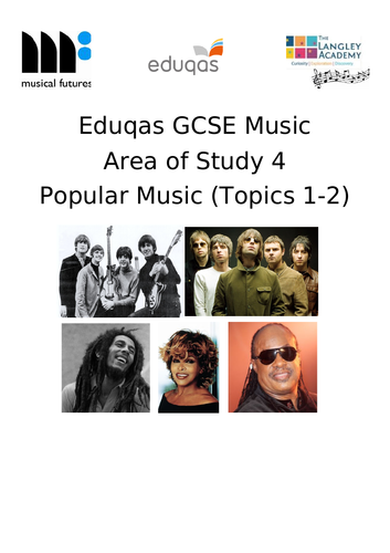 Pop Music - Area of Study 4 WJEC/Eduqas GCSE Music | Teaching Resources