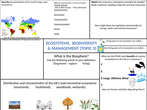 EDEXCEL GCSE (9-1) Geography A: Ecosystems, Biodiversity & Management ...