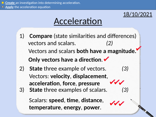 GCSE Physics: Acceleration | Teaching Resources