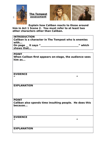 The Tempest: KS3 English literary essay | Teaching Resources The Tempest: KS3 English literary essay | Teaching Resources