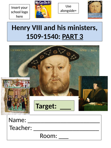 Edexcel (9-1) Henry VIII and his Ministers Entire Unit Workbooklets (9 ...