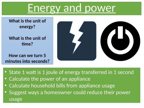 Energy and Power | Teaching Resources
