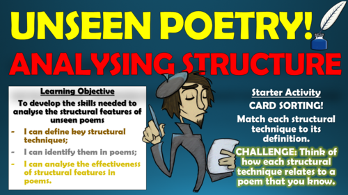 Unseen Poetry - Analysing Structure! | Teaching Resources