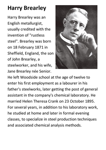 Harry Brearley Handout | Teaching Resources